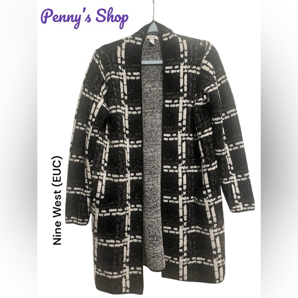 Nine West | Sweaters | Euc Womens Nine West Duster Sweater In Black And ...